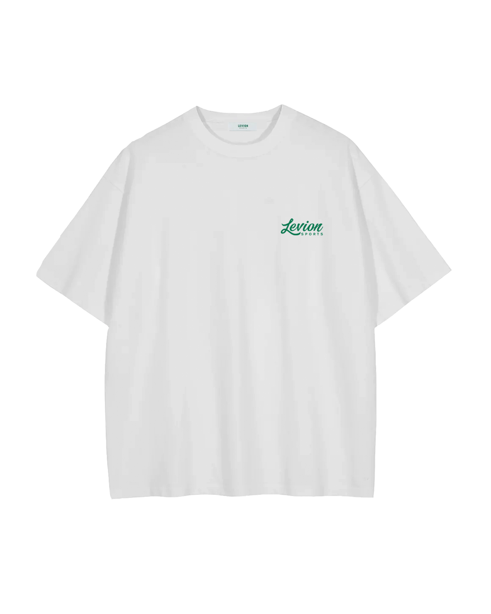 Cursive Logo Oversized Heavyweight White Tee – Levion